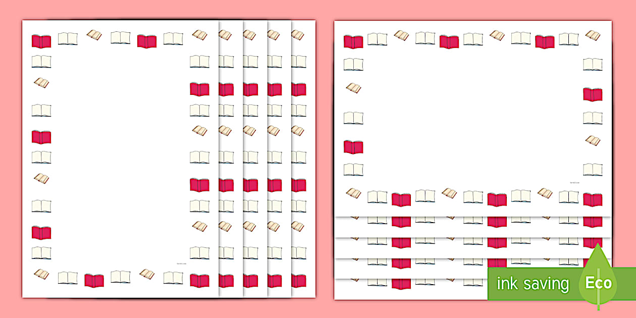 Big Open Book Portrait Page Borders- Portrait Page Borders
