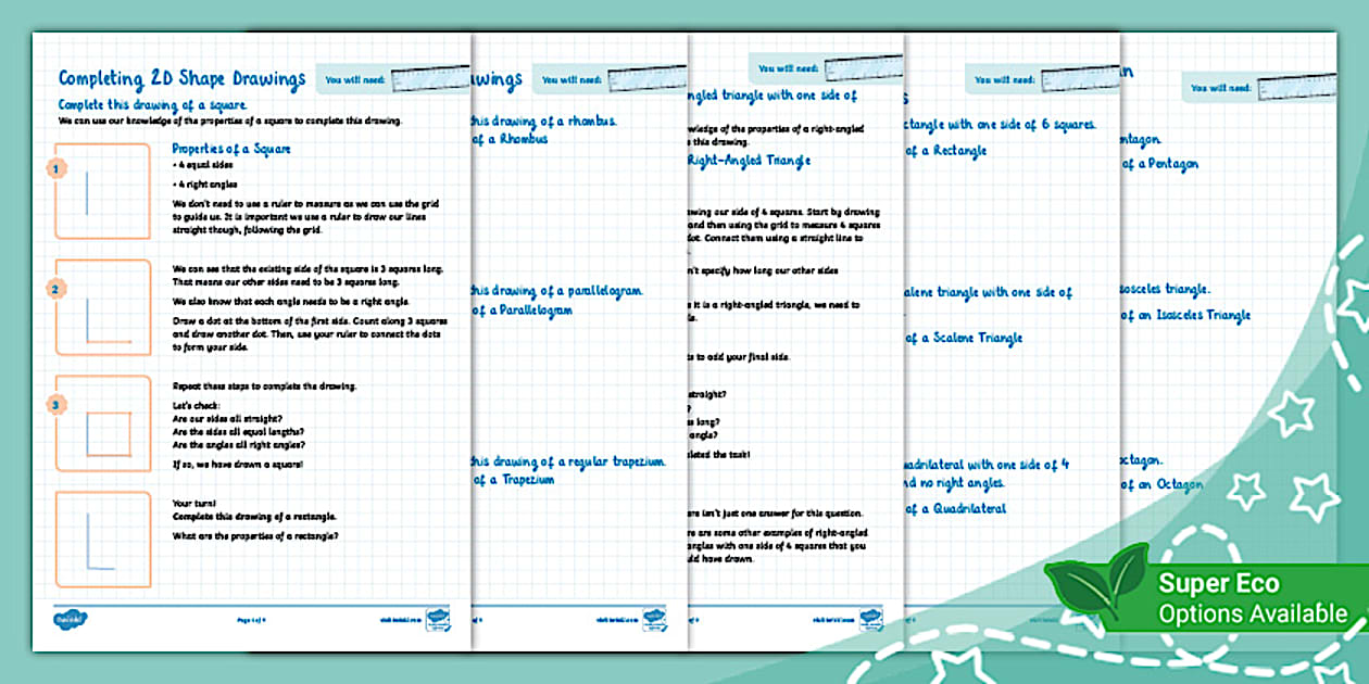 Drawing 2D Shapes (Ages 10 - 11) (teacher made) - Twinkl