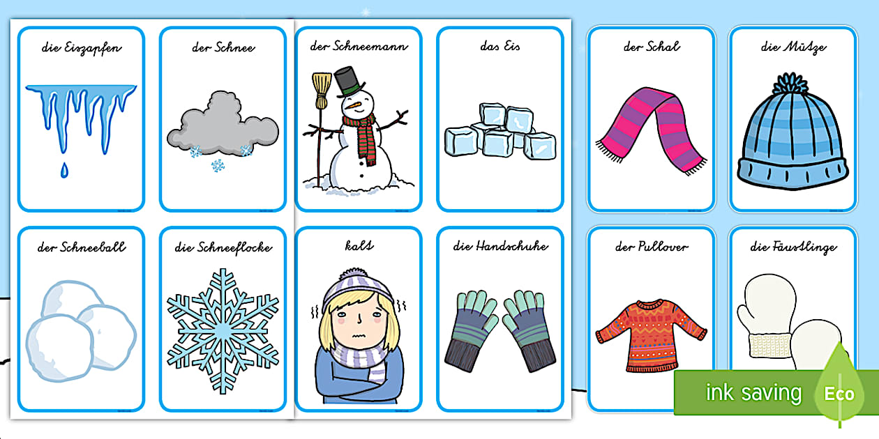 Winter Memory Karten (Teacher-Made) - Twinkl