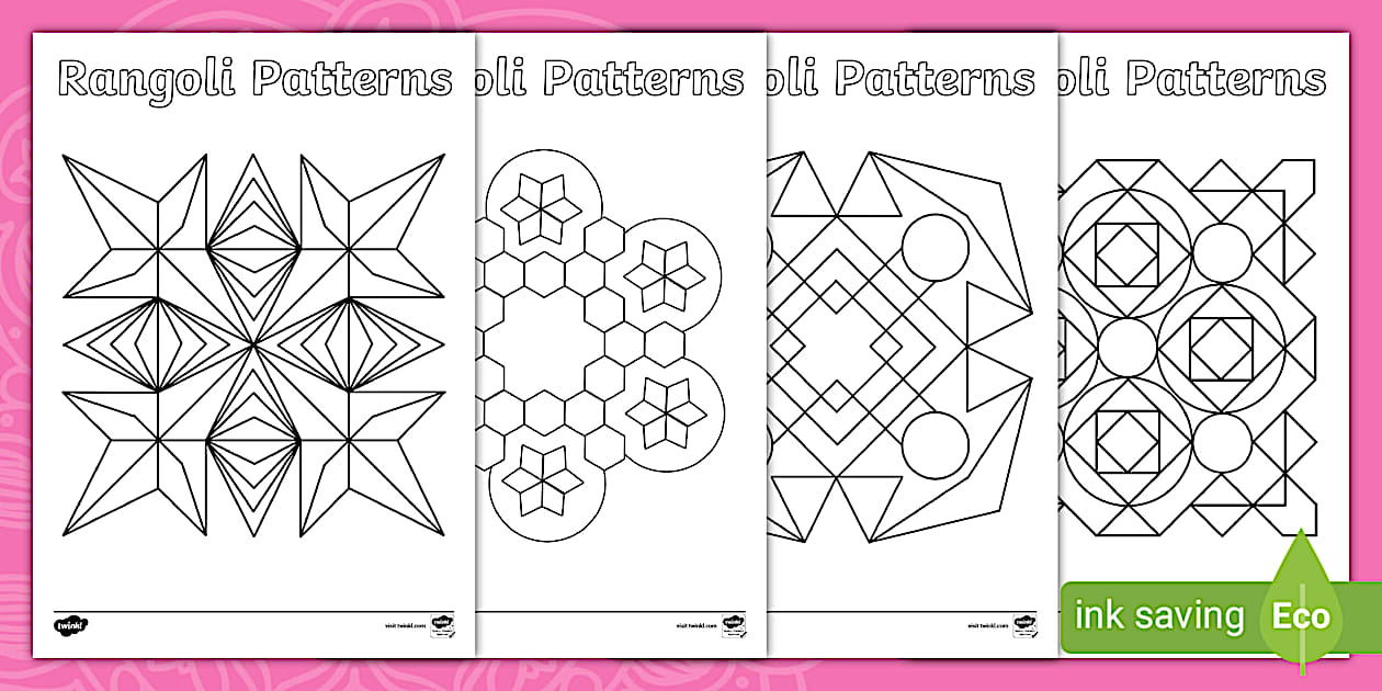 Diwali Simple Rangoli Pattern Templates | Twinkl - Twinkl