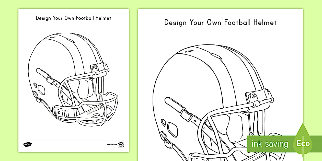 Make Your Own Football Helmet Worksheet | Twinkl USA