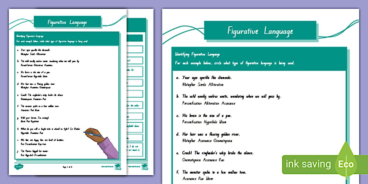 Level 3 Writing - Figurative Language Worksheet - Twinkl
