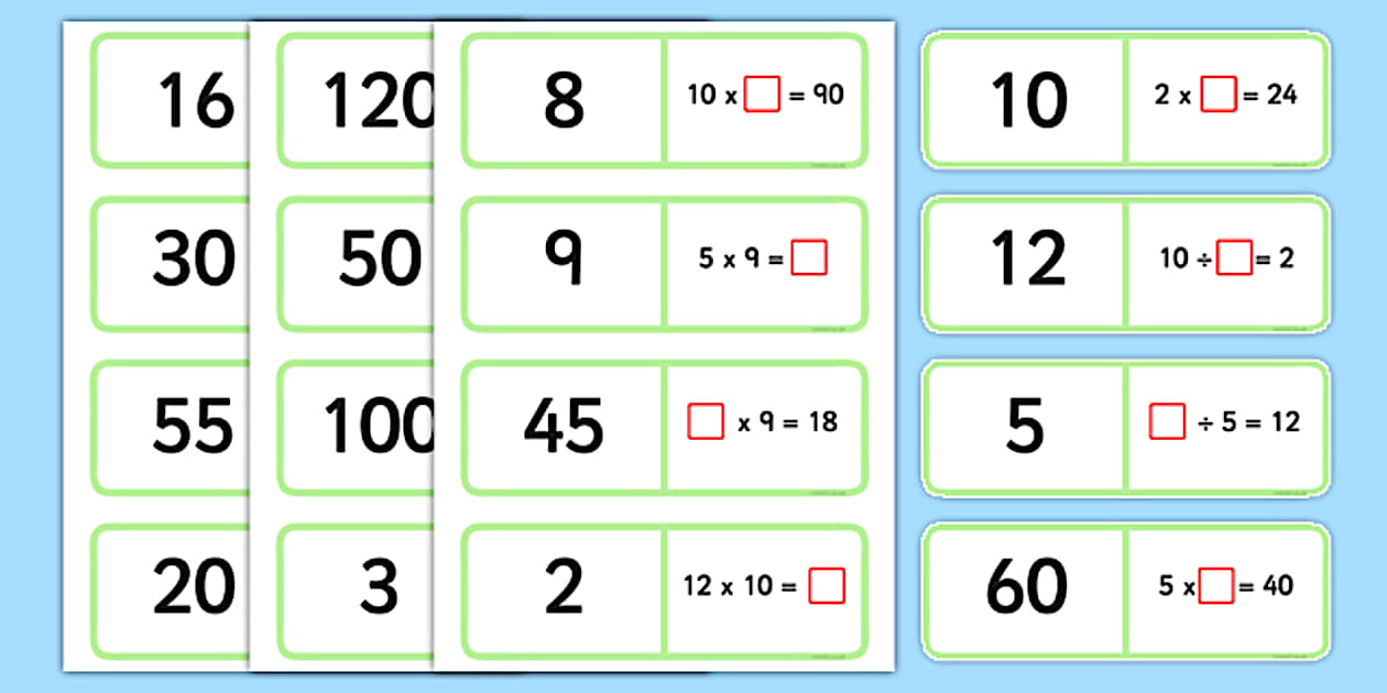 2, 5 and 10 Times Table Multiplication and Division Missing Number Loop ...