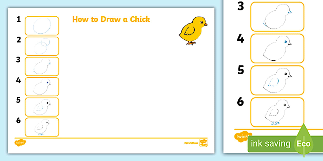How to Draw an Easter Chick Worksheet (Teacher-Made)