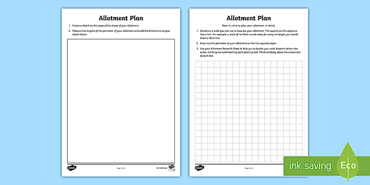 Plan Your Own Allotment Worksheet (teacher made) - Twinkl
