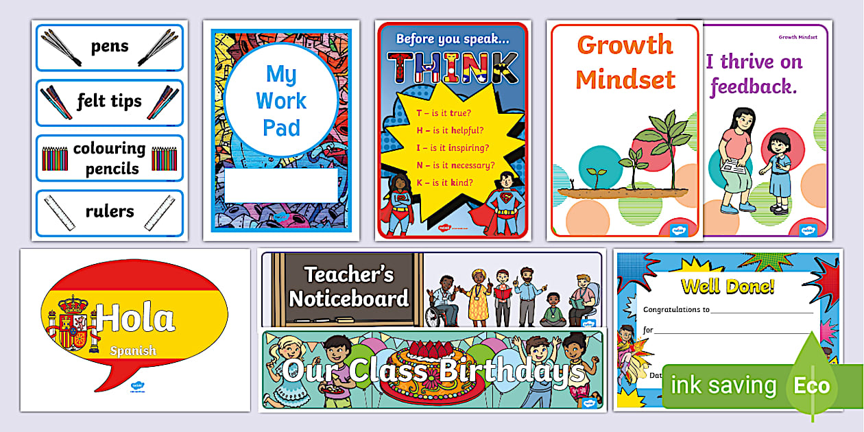 Free English Posters For Teachers - Classroom Set Up Pack