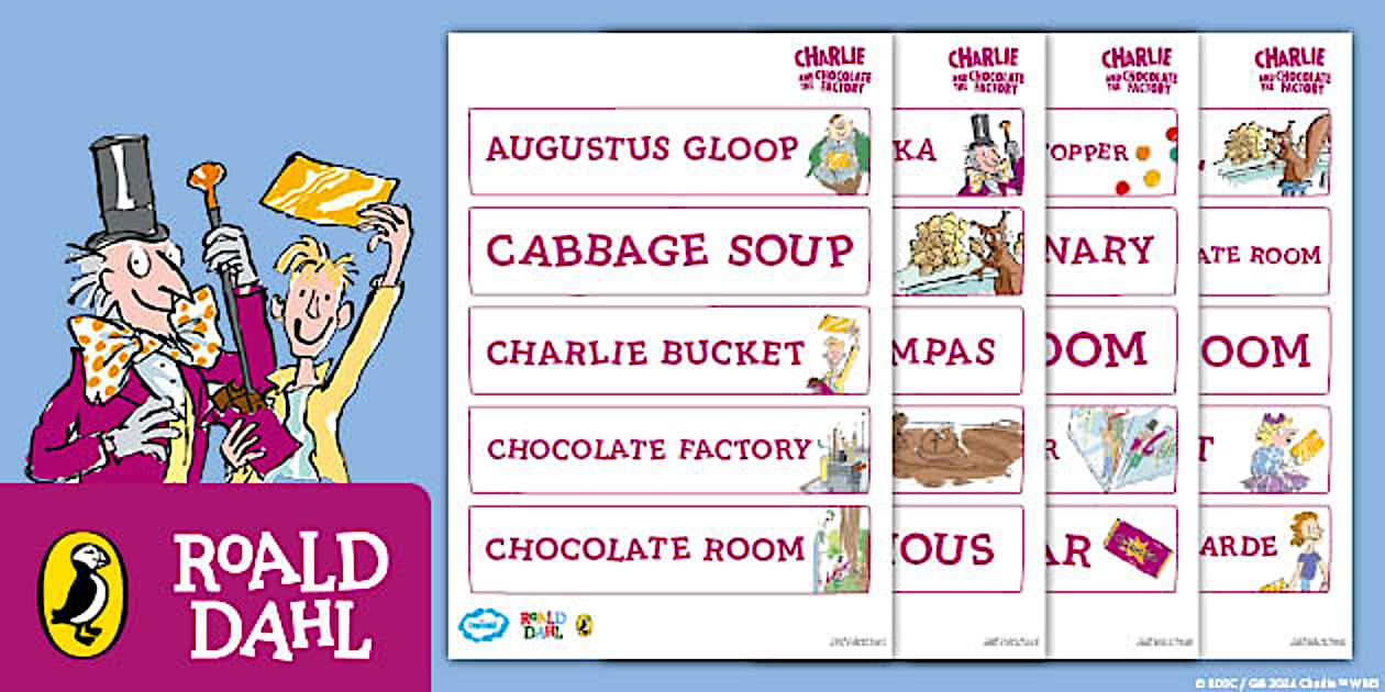 Charlie and the Chocolate Factory: Word Cards (teacher made)