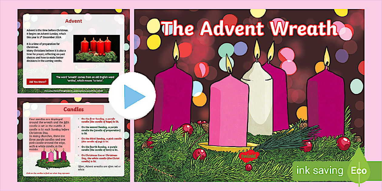 KS2 Advent Wreath Information PowerPoint (teacher made)