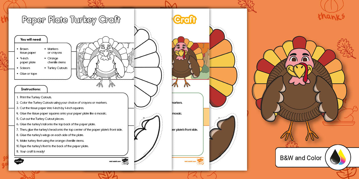 Paper Plate Turkey Craft Activity | Art | Twinkl USA