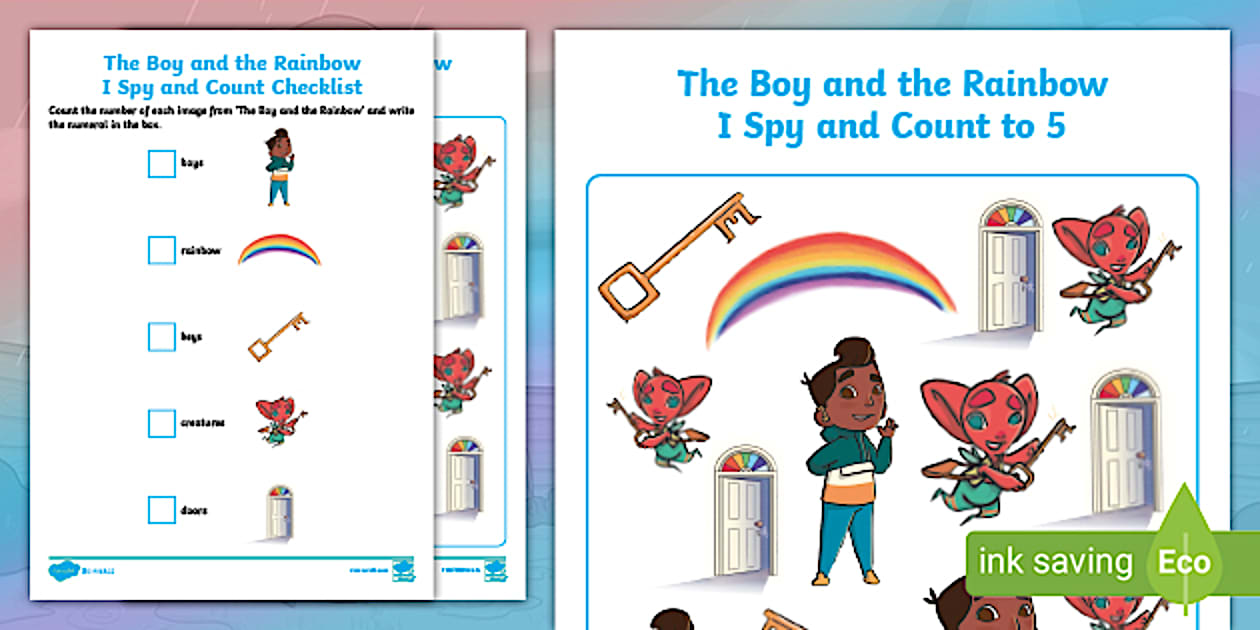 👉 The Boy and the Rainbow I Spy and Count to 5 - Twinkl