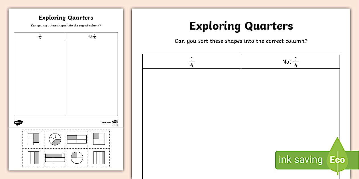 👉 Exploring Quarters Activity Sheet - Twinkl
