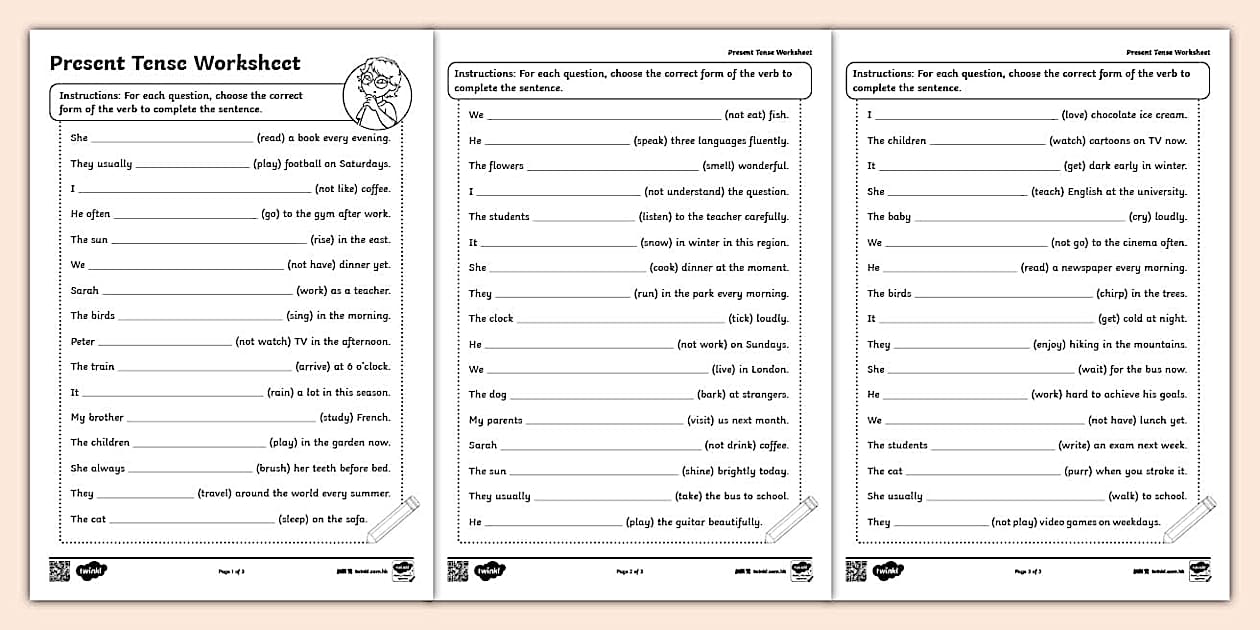 Practicing the Present Tense (teacher made) - Twinkl