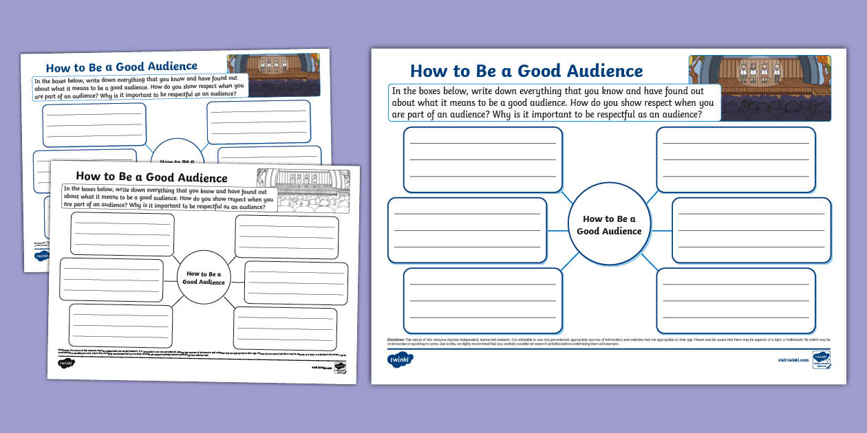 How To Be A Good Audience Mind Map (teacher made) - Twinkl
