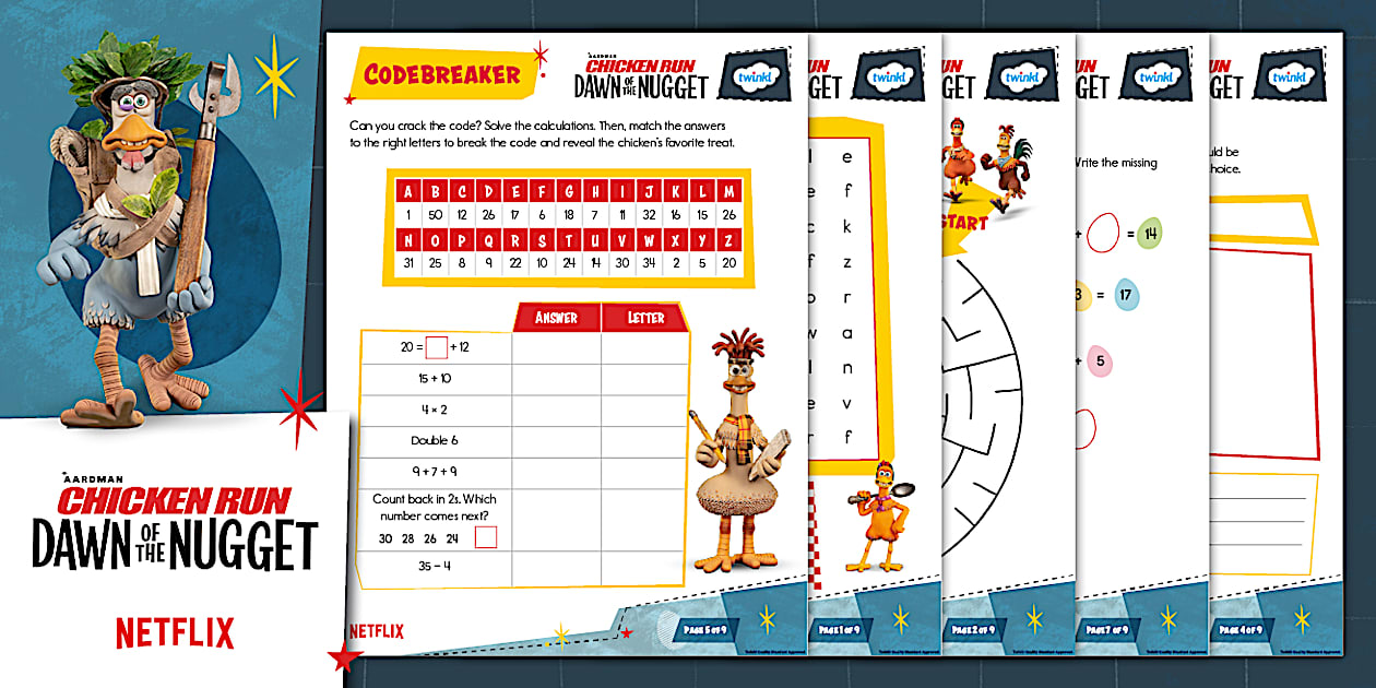 FREE! - Chicken Run: Dawn of the Nugget - Activity Booklet K-2