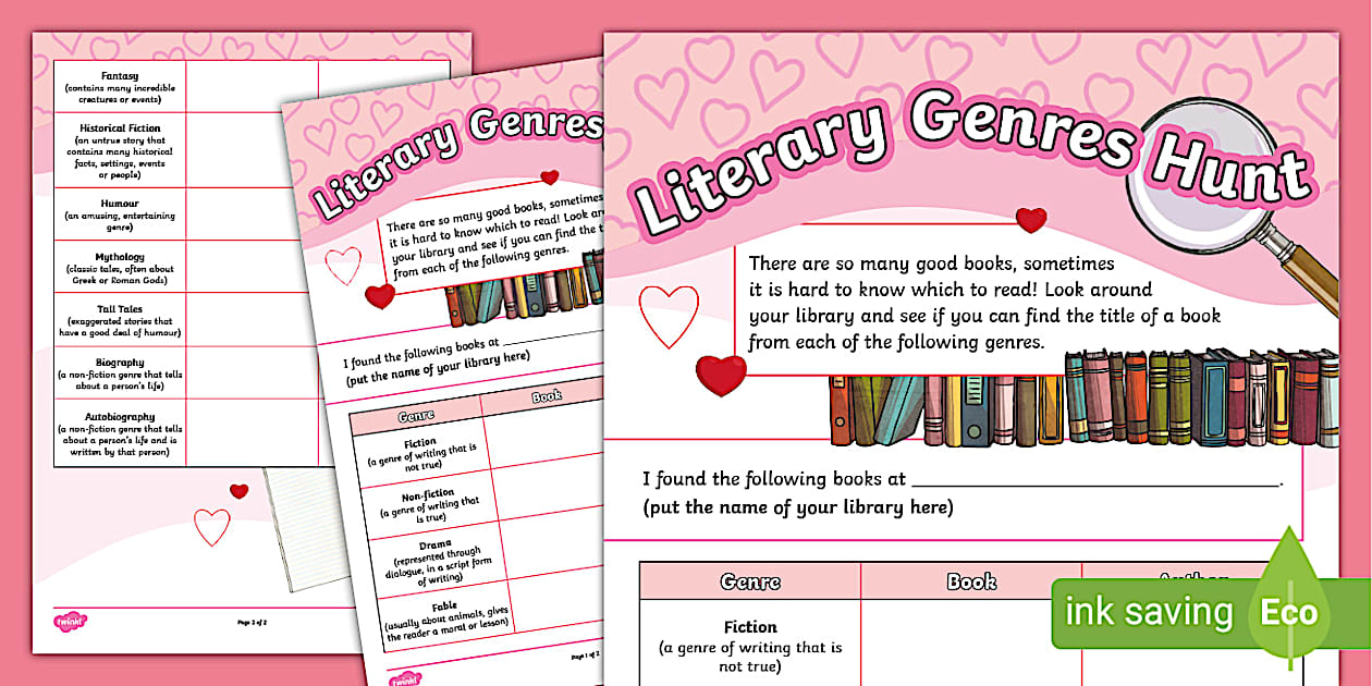 Literary Genres Hunt (teacher made) - Twinkl