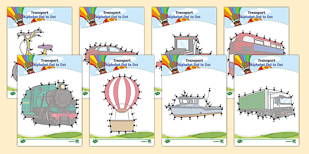 Transport Alphabet Dot to Dot - Twinkl Alphabet - Twinkl