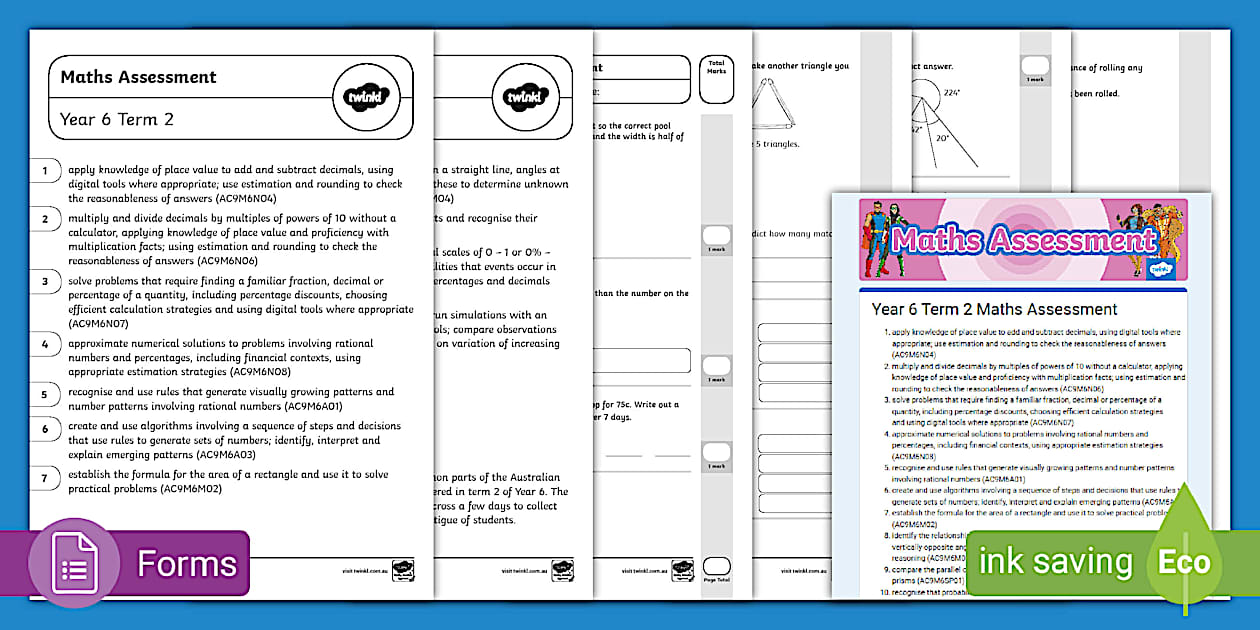 Year 6 Term 2 Maths Assessment (teacher made) - Twinkl