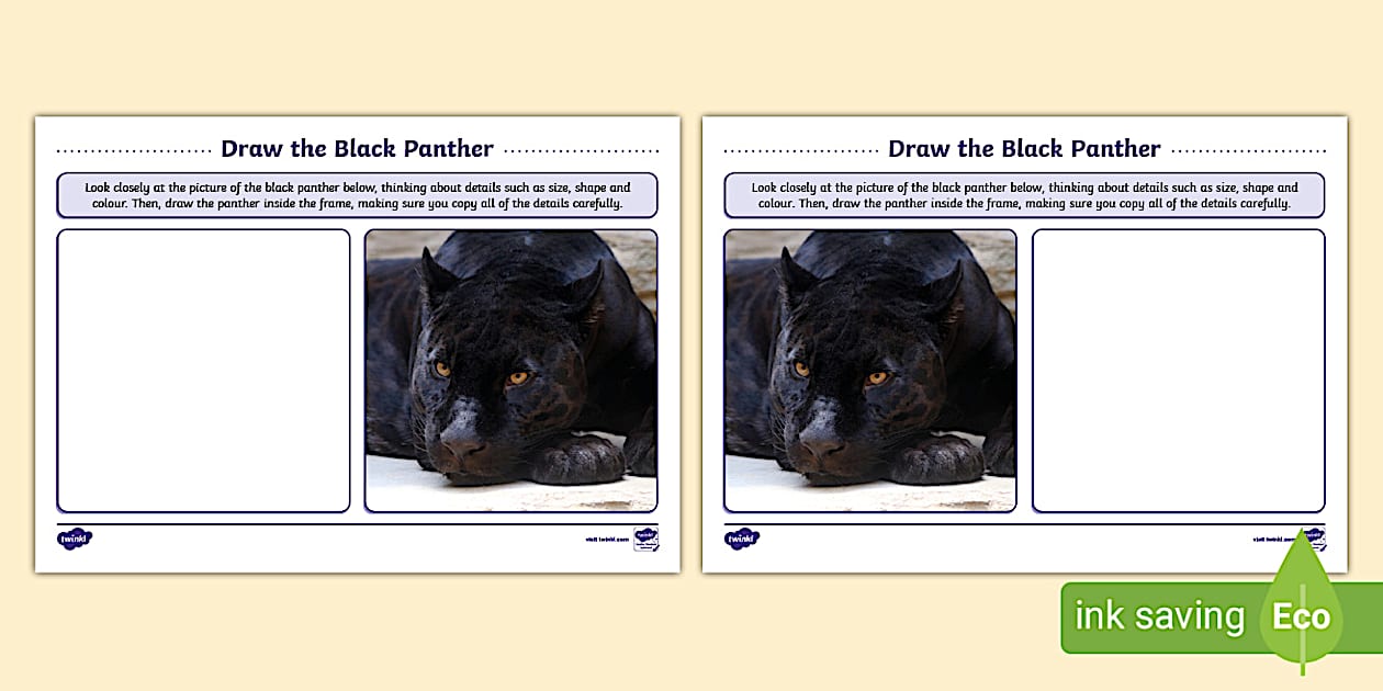 Draw the Black Panther Art Activity, Black Panther - Twinkl