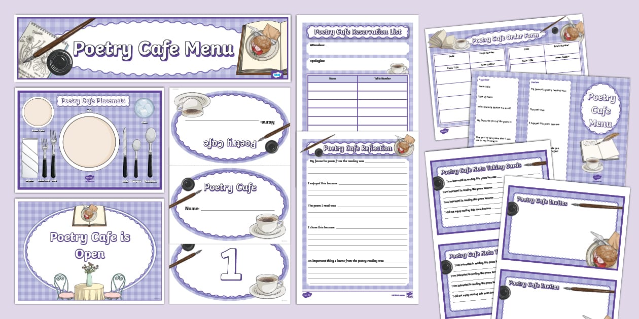 Poetry Café Menu - Twinkl Poetry Resources - English