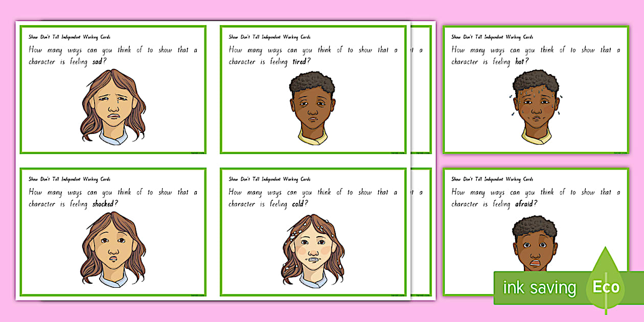 Show Don't Tell Independent Working Cards - Twinkl