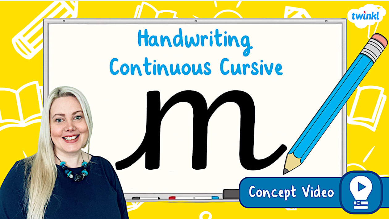 The Letter 'm' | Continuous Cursive Handwriting Concept Video