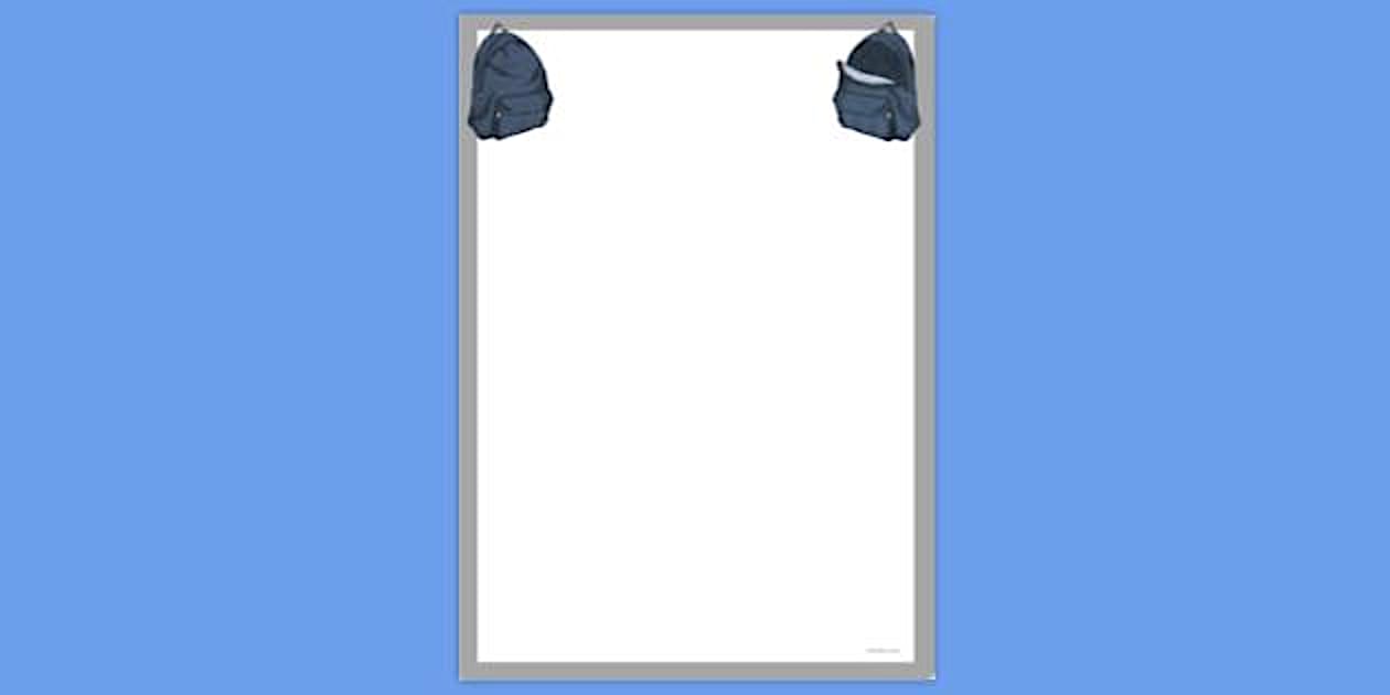 Simple Blank Leather Backpack Page Border | Page Borders