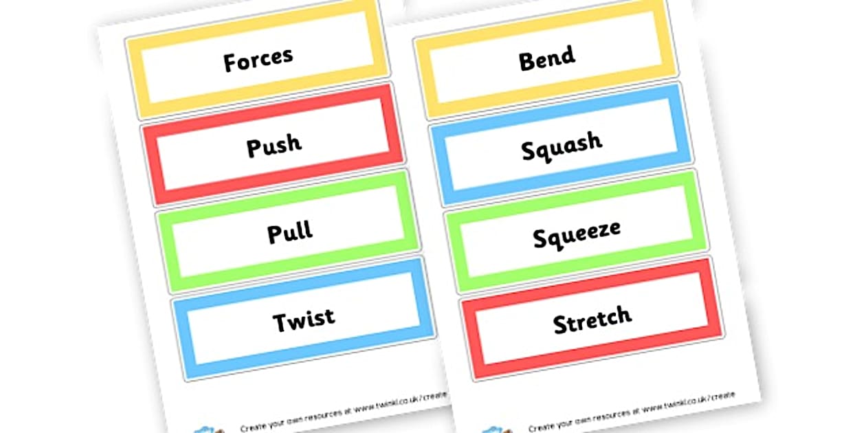 KS1 Forces Word Cards - Science Resources (teacher made)