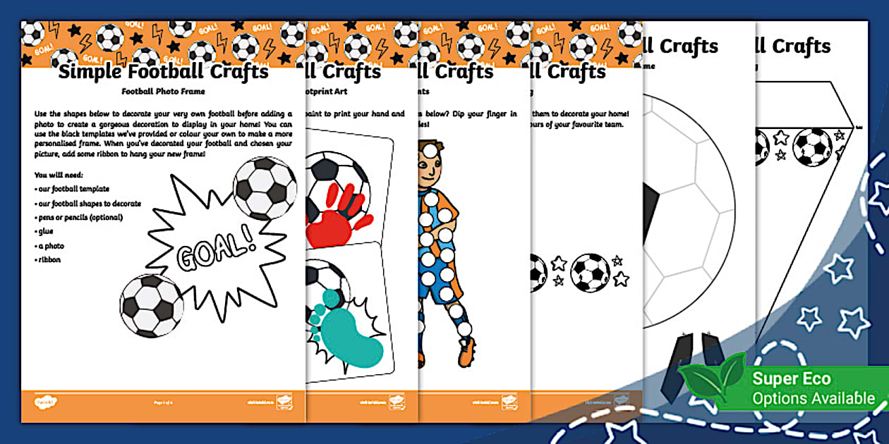 Simple Football-Themed Crafts (teacher made) - Twinkl