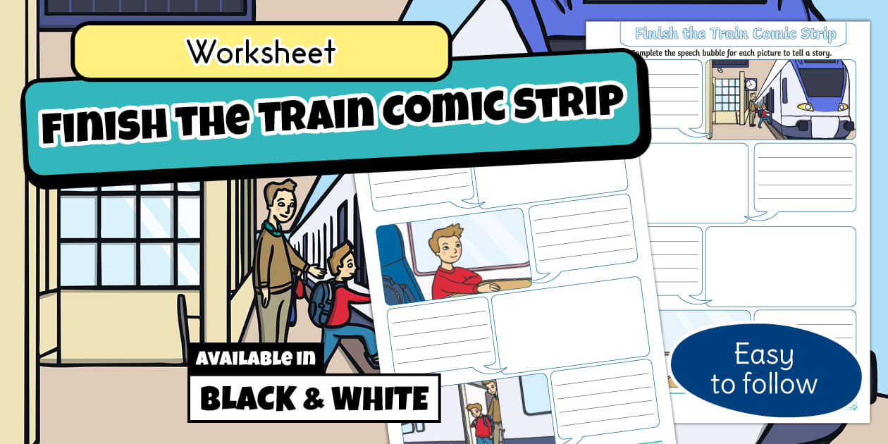 Finish the Train Comic Strip Worksheet