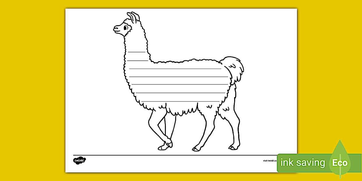 Llama Writing Template (Teacher-Made) - Twinkl