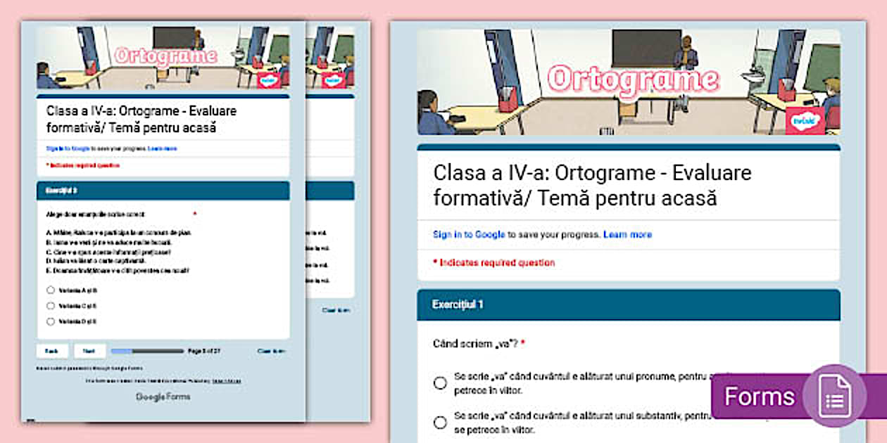 Clasa 4: Ortograme Evaluare formativă/ Temă pentru acasă
