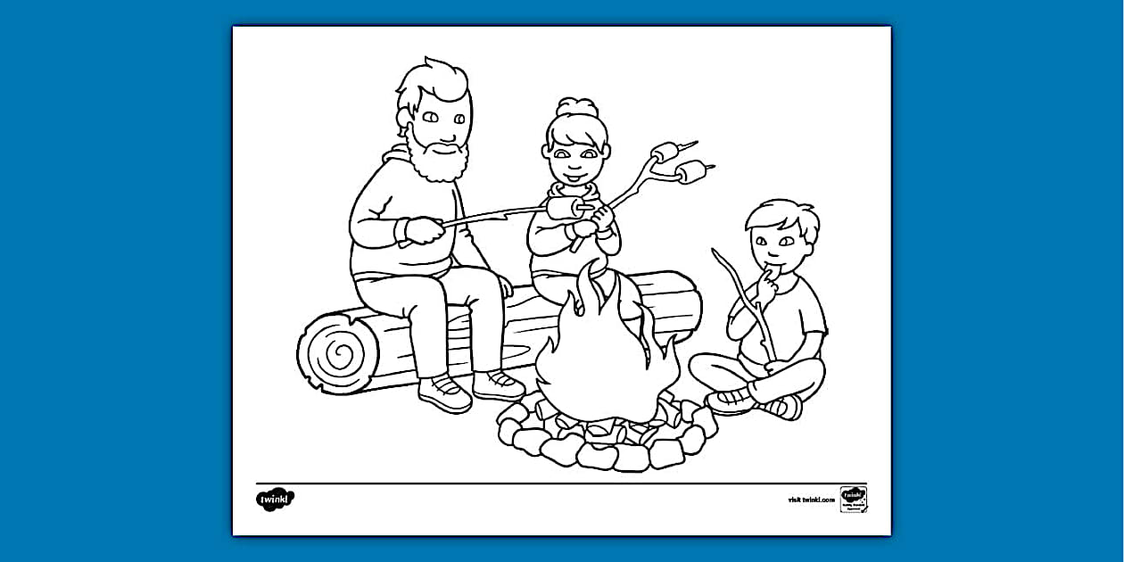 Campfire Coloring Page | Kindergarten Resource | Twinkl USA