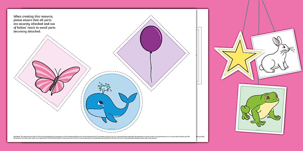 Colour Baby Mobile Picture Cut-Outs (teacher made) - Twinkl