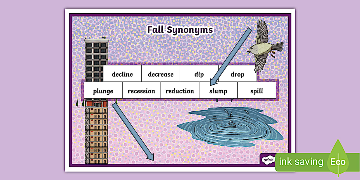 Fall Synonyms Word Mat (teacher made) - Twinkl