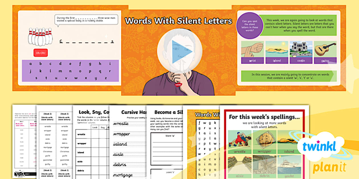 PlanIt Y5 Term 1B W2: Silent Letters Spelling Pack - Twinkl