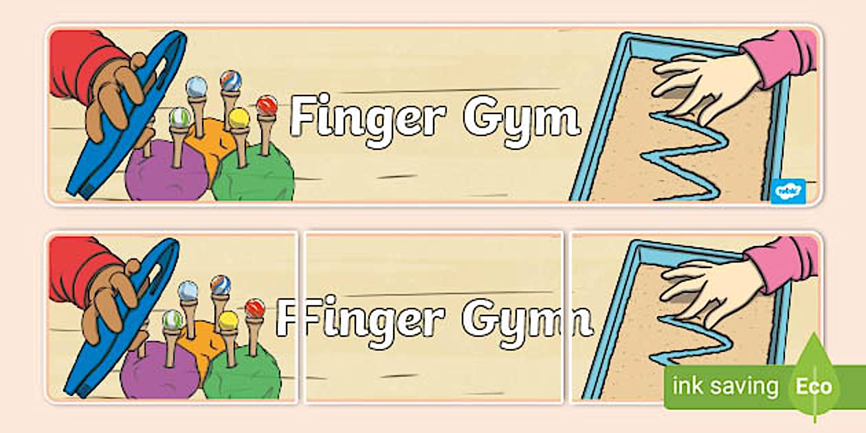 Rustic Classroom Banner Finger Gym (teacher made) - Twinkl