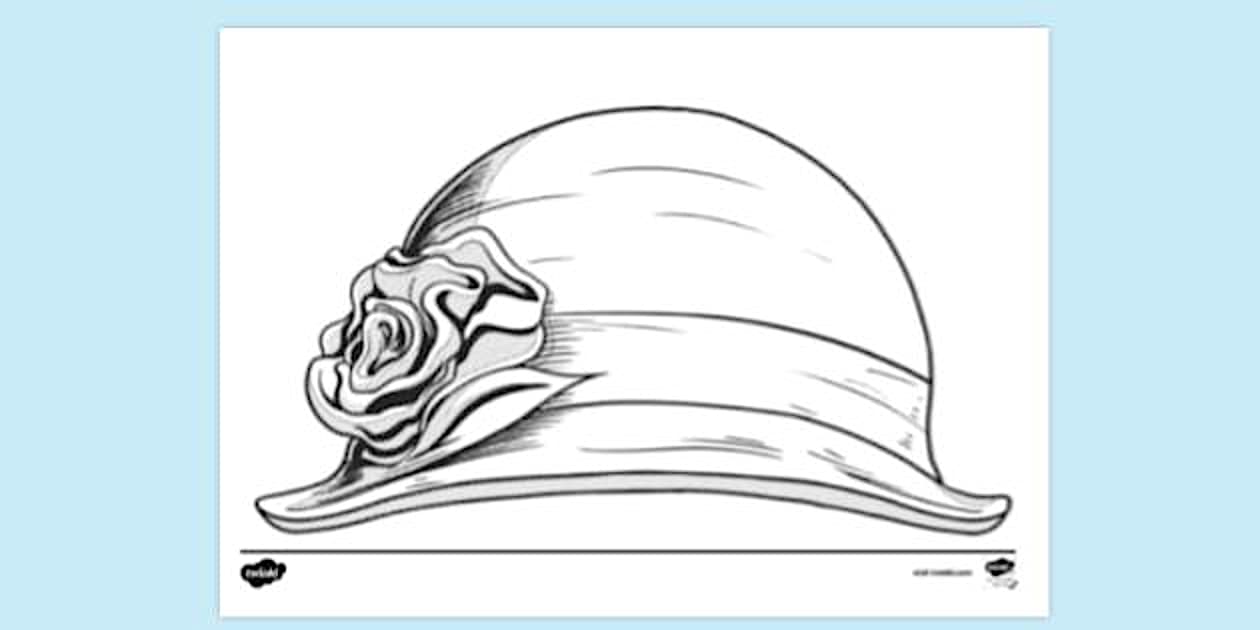 Cloche Hat Colouring Sheet (teacher made) - Twinkl