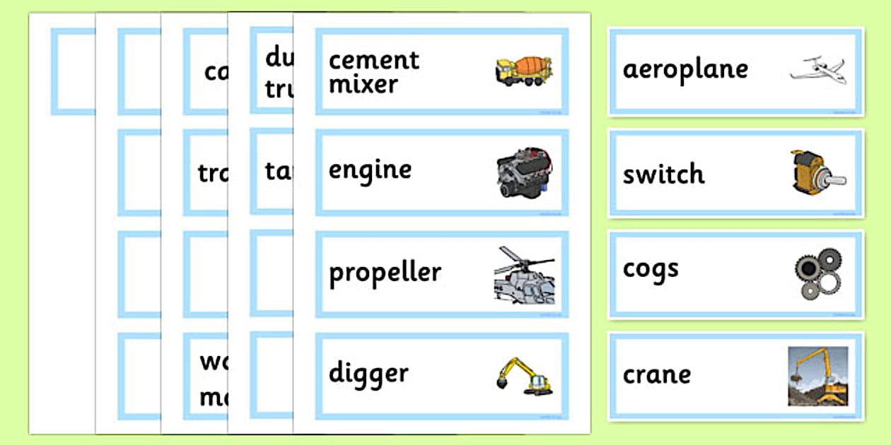 Machines Topic Word Cards (Hecho por educadores) - Twinkl