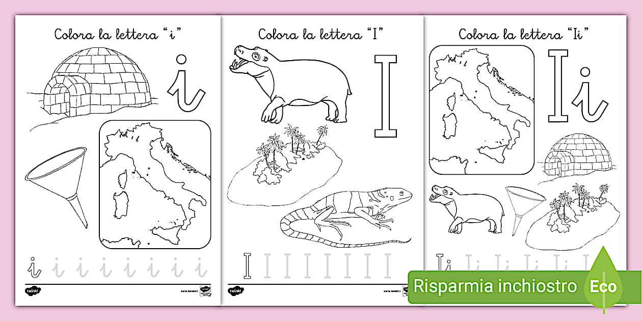 Lettera I | Foglio da colorare