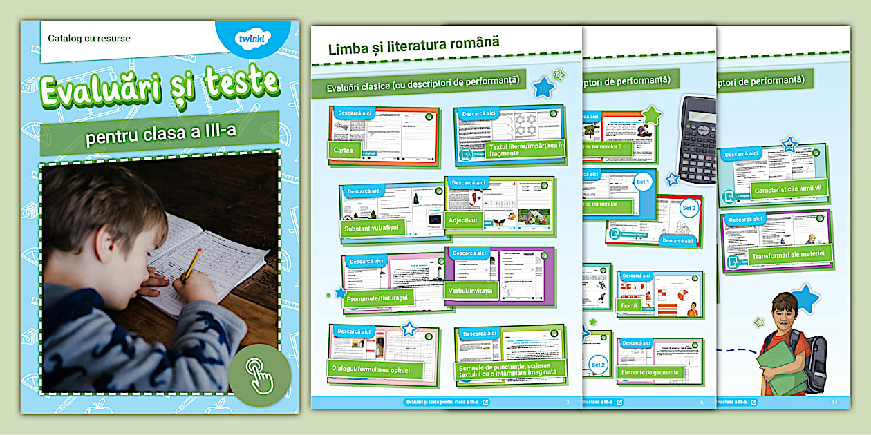 GRATUIT Evaluări, teste pentru clasa a III-a Catalog resurse