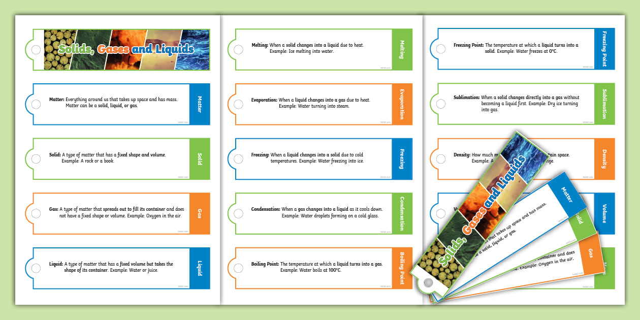 Solids, Liquids, and Gases Flipbook (teacher made) - Twinkl