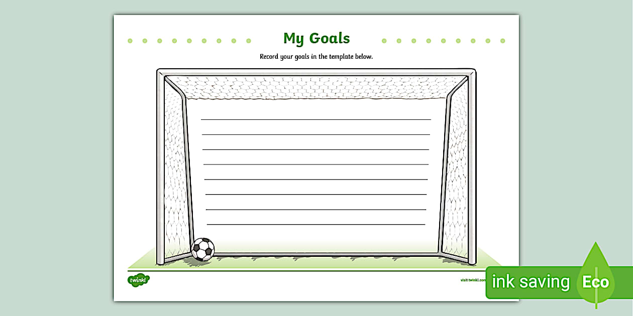 My Goals Football-Themed Writing Template, Football Goal
