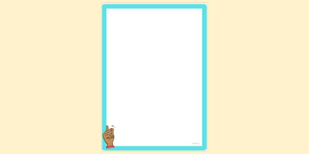 Simple Blank Fingers Clicking Page Border | Page Borders