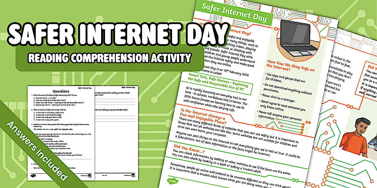 LKS2 Safer Internet Day Reading Comprehension Activity