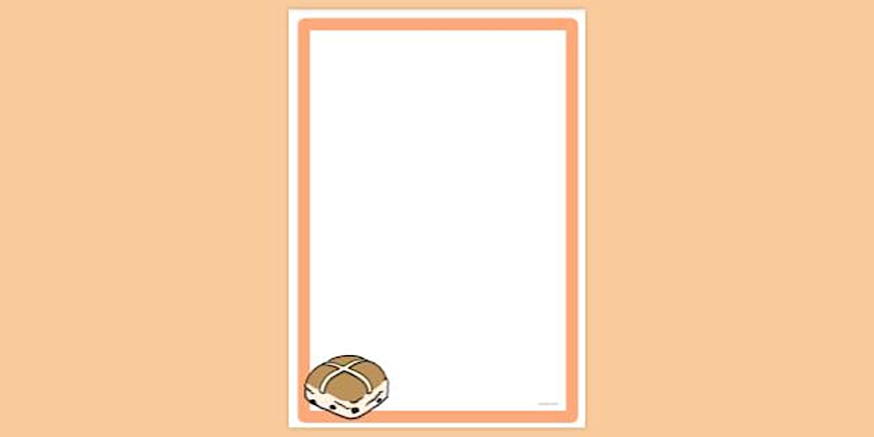 Simple Blank Hot Cross Bun Page Border (teacher made)