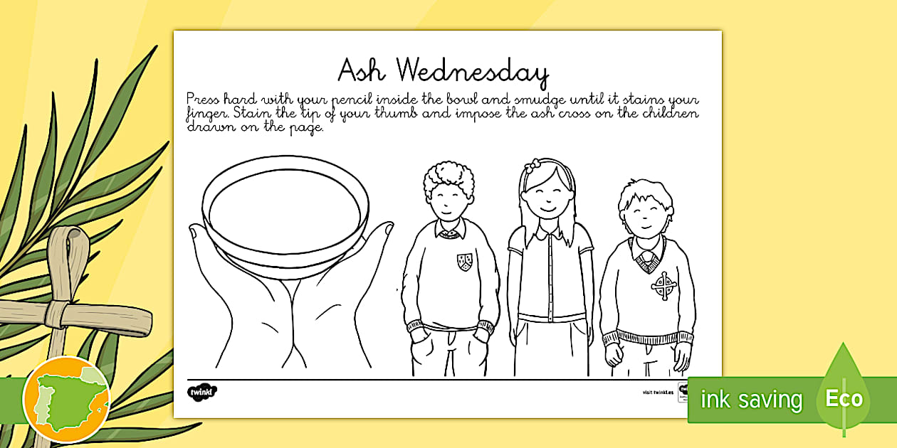 Ash Wednesday Worksheet - Twinkl