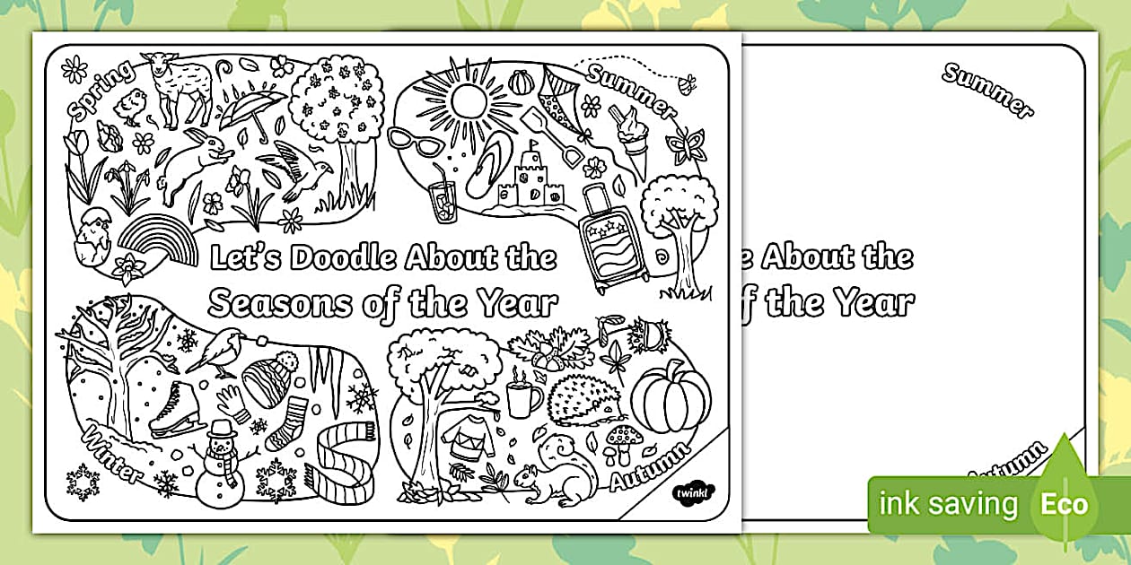 Let's Doodle About Seasons of the Year Colouring Page