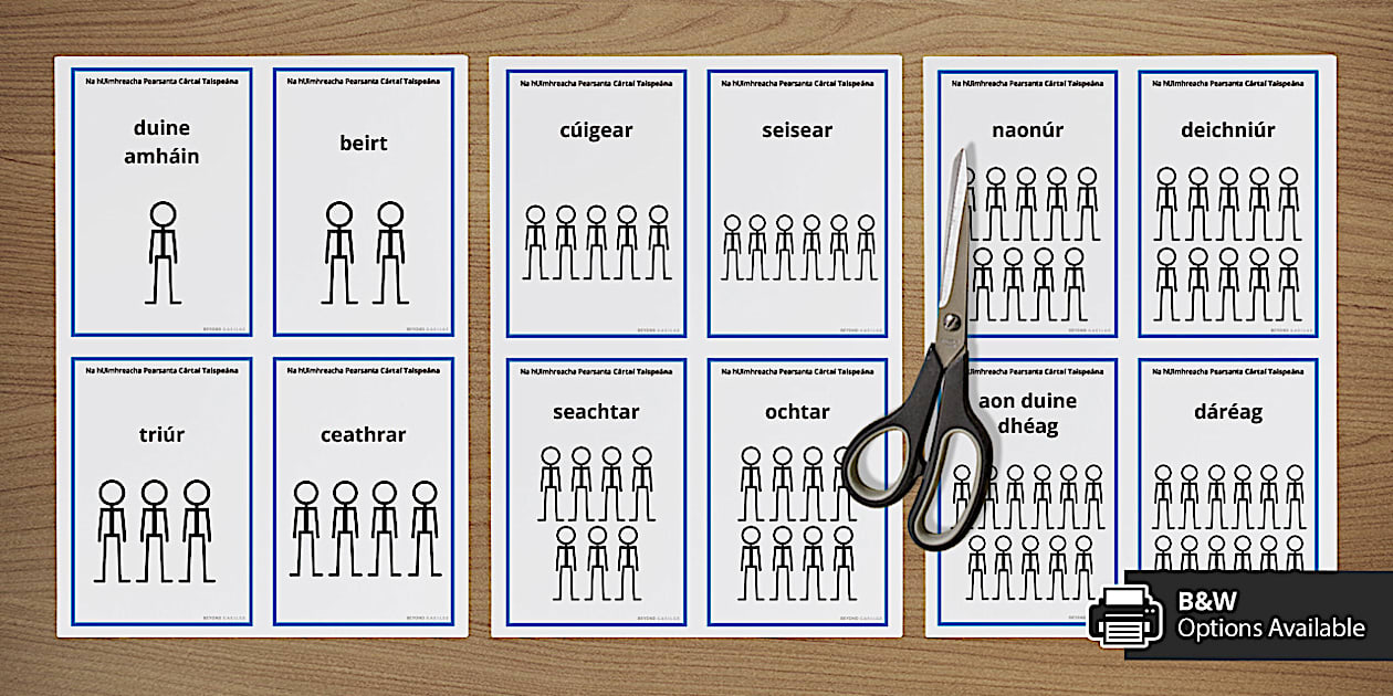 Na hUimhreacha Pearsanta Cártaí Taispeána (teacher made)