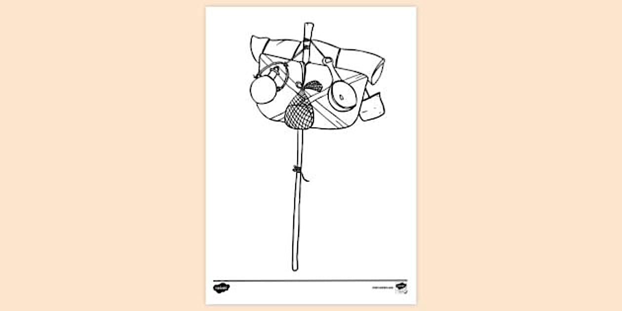 Roman Backpack Colouring Sheet | Colouring Pages - Twinkl