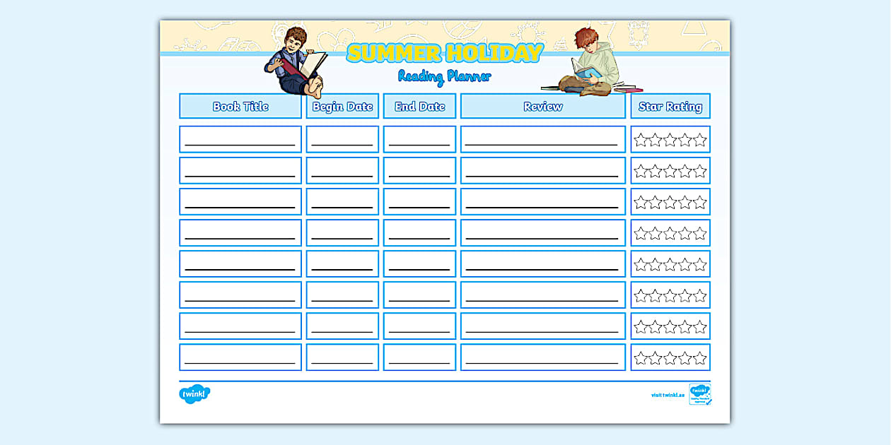 UAE Summer Holiday Reading Planner (teacher made) - Twinkl